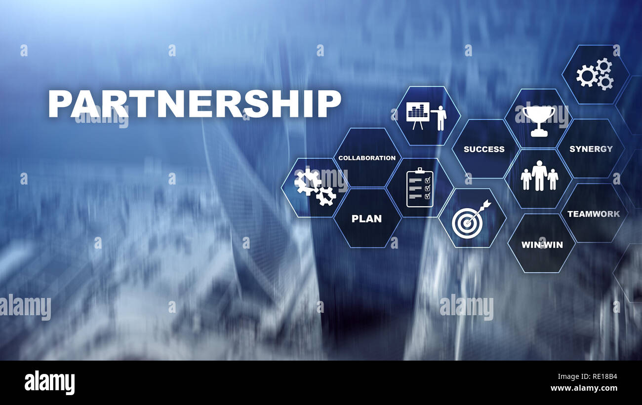 Business partnership concept. Successful deal after great meeting ...