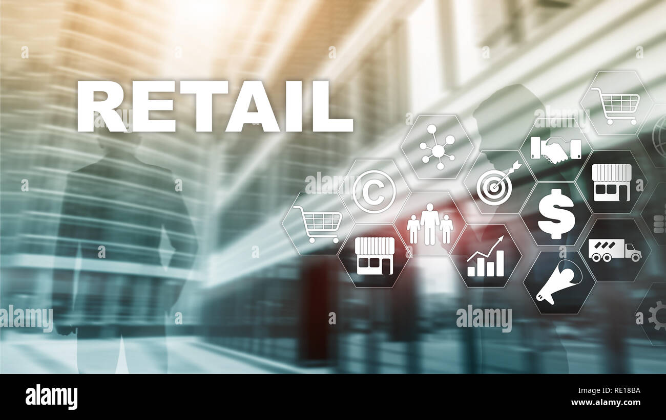 Retail Technology Communication Shopping Virtual Screen Concept ...