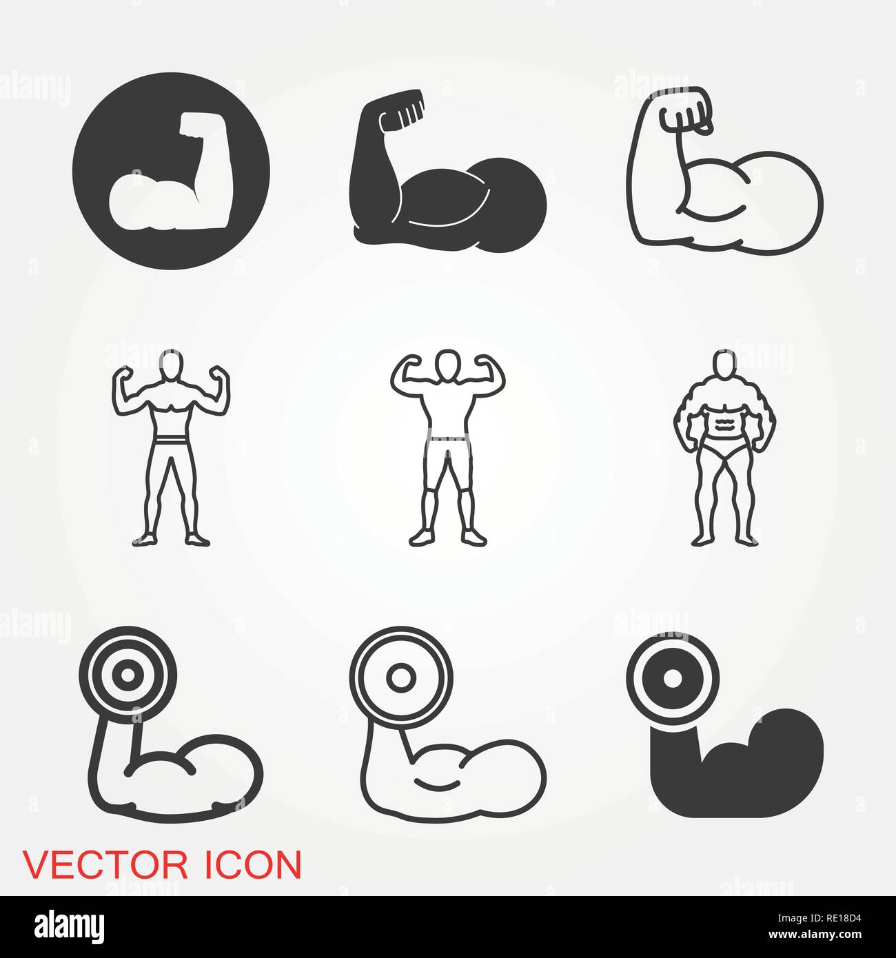 Muscle icon logo, illustration, vector sign symbol for design Stock ...