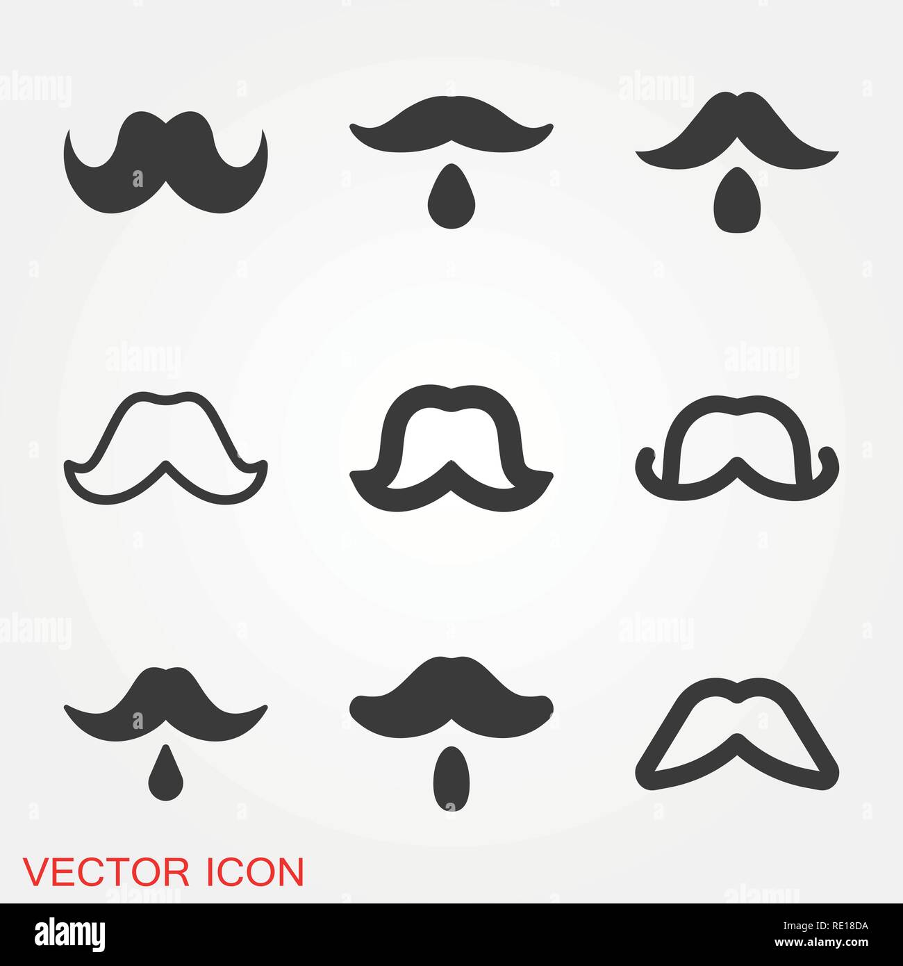 Mustache icon logo, illustration, vector sign symbol for design Stock ...