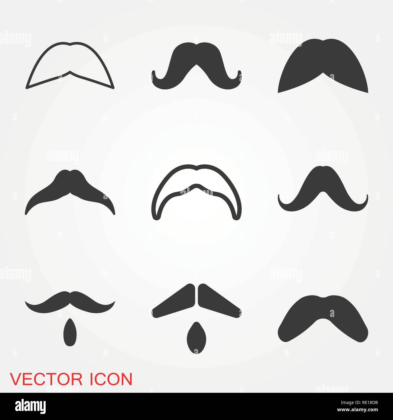 Mustache icon logo, illustration, vector sign symbol for design Stock ...