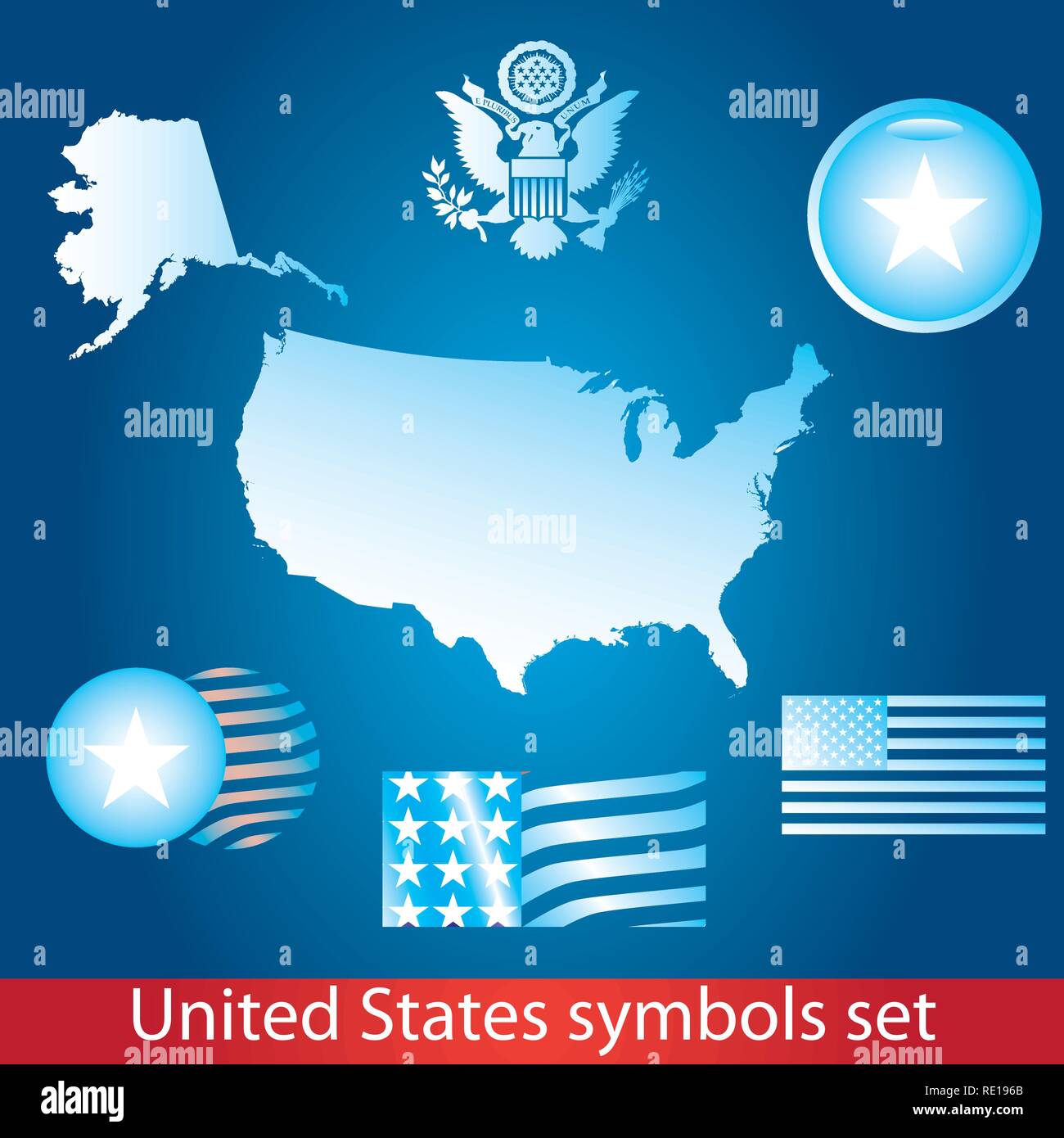 American map eagle hi-res stock photography and images - Alamy