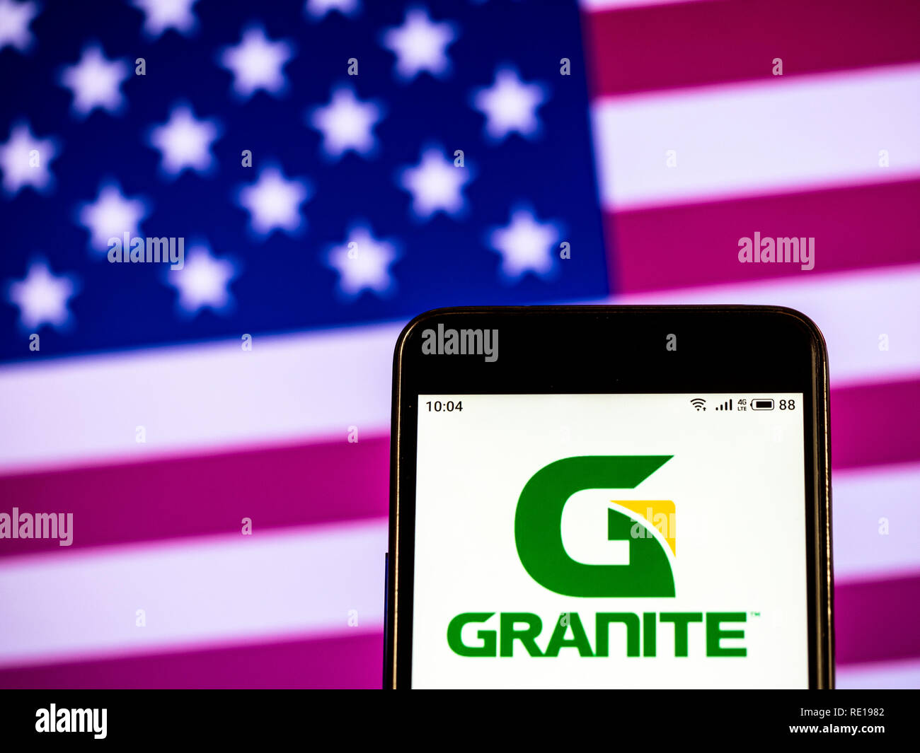 Granite Construction company logo seen displayed on smart phone Stock ...