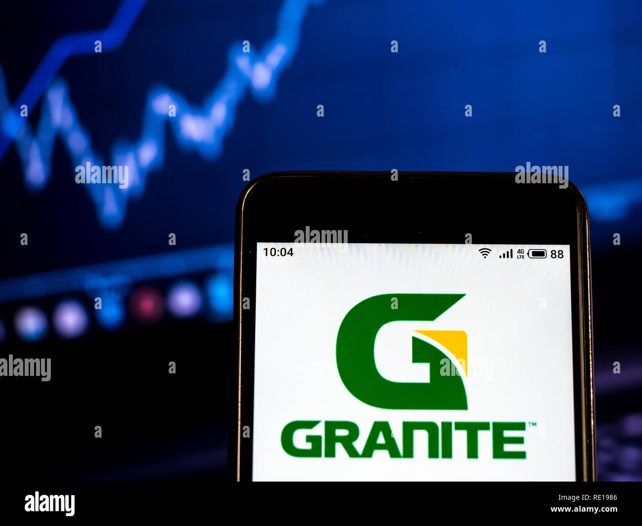 Granite Construction company logo seen displayed on smart phone Stock ...
