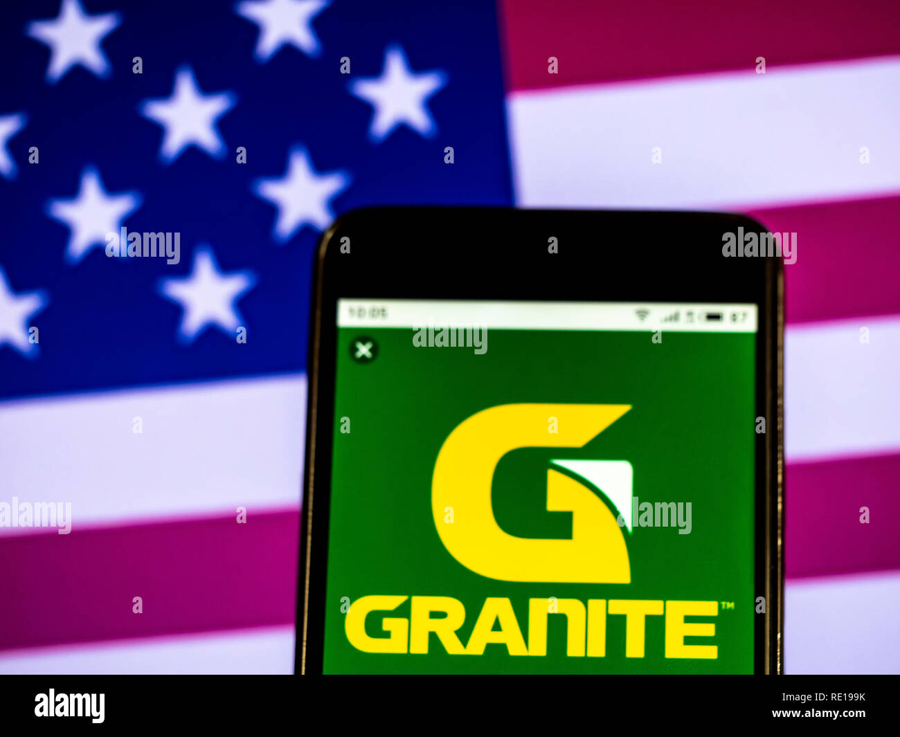 Granite Construction company logo seen displayed on smart phone Stock ...