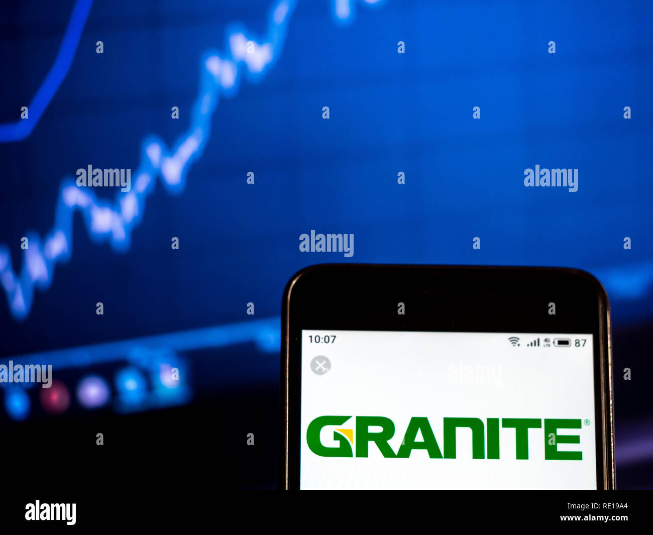 Granite Construction company logo seen displayed on smart phone Stock ...