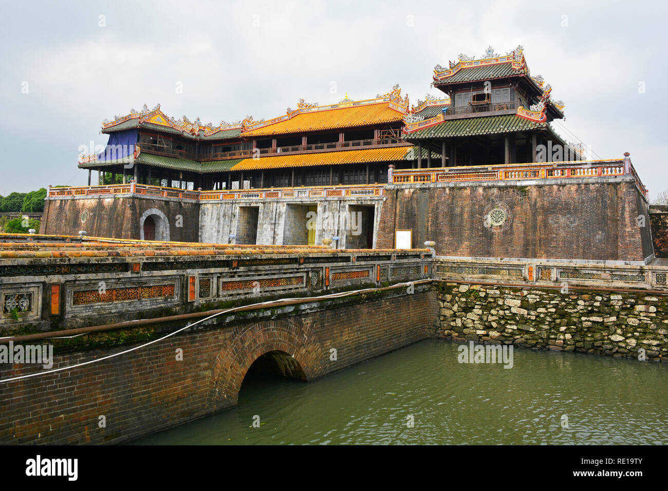 Noon Gate, one of the entrances to the Imperial City in Hue, Vietnam ...