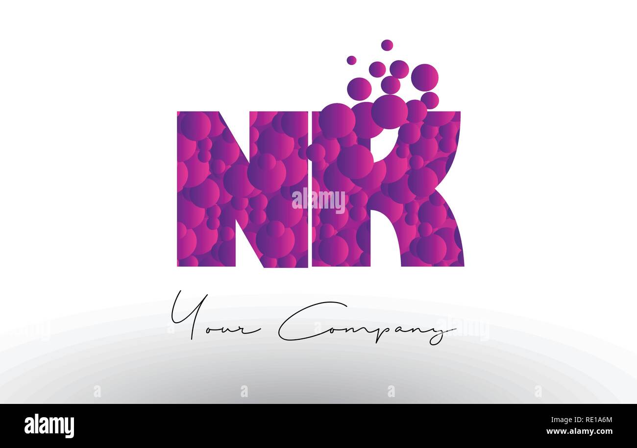 NK N K Dots Letter Logo with Purple Pink Magenta Bubbles Texture Vector ...