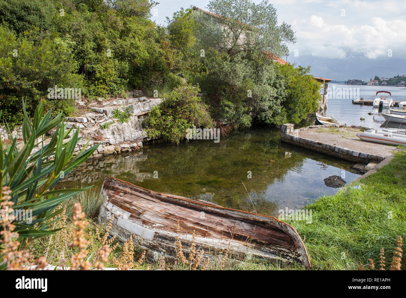 The beautiful little hamlet of Bjelila, on Boka Kotorska, Montenegro ...