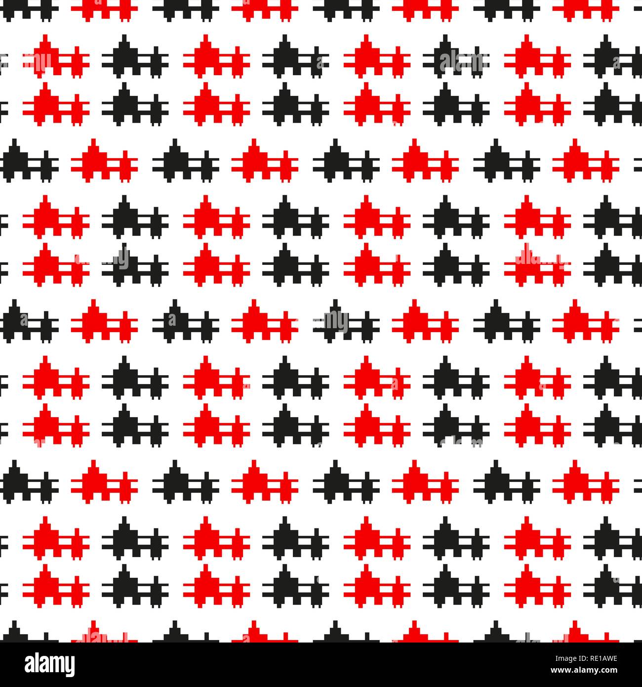 Seamless hounds-tooth pattern background with black and red - Vector ...