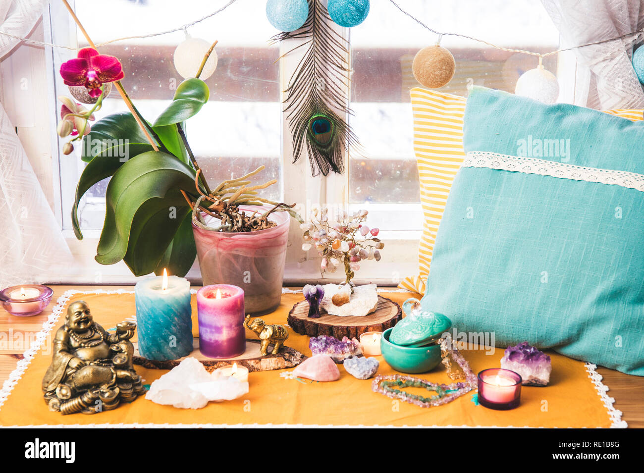 Feng Shui altar at home in living room or bed room. Attracting wealth ...