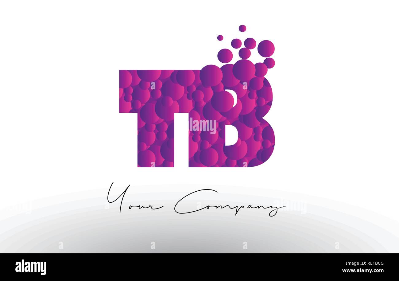 TB T B Dots Letter Logo With Purple Pink Magenta Bubbles Texture Vector tb-t-b-dots-letter-logo-with-purple-pink-magenta-bubbles-texture-vector