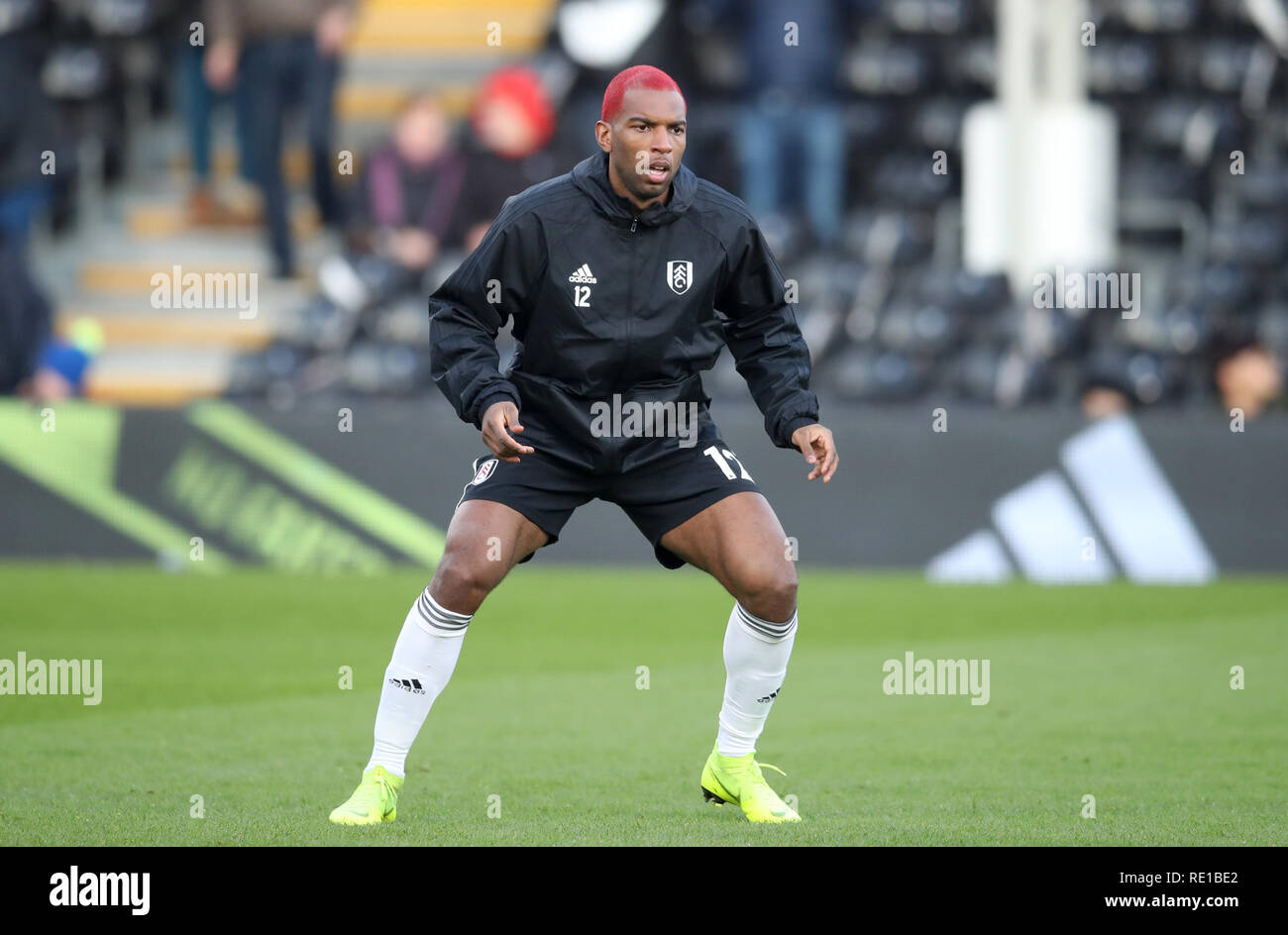 Fulham's Ryan Babel warms up prior to the Premier League match at ...