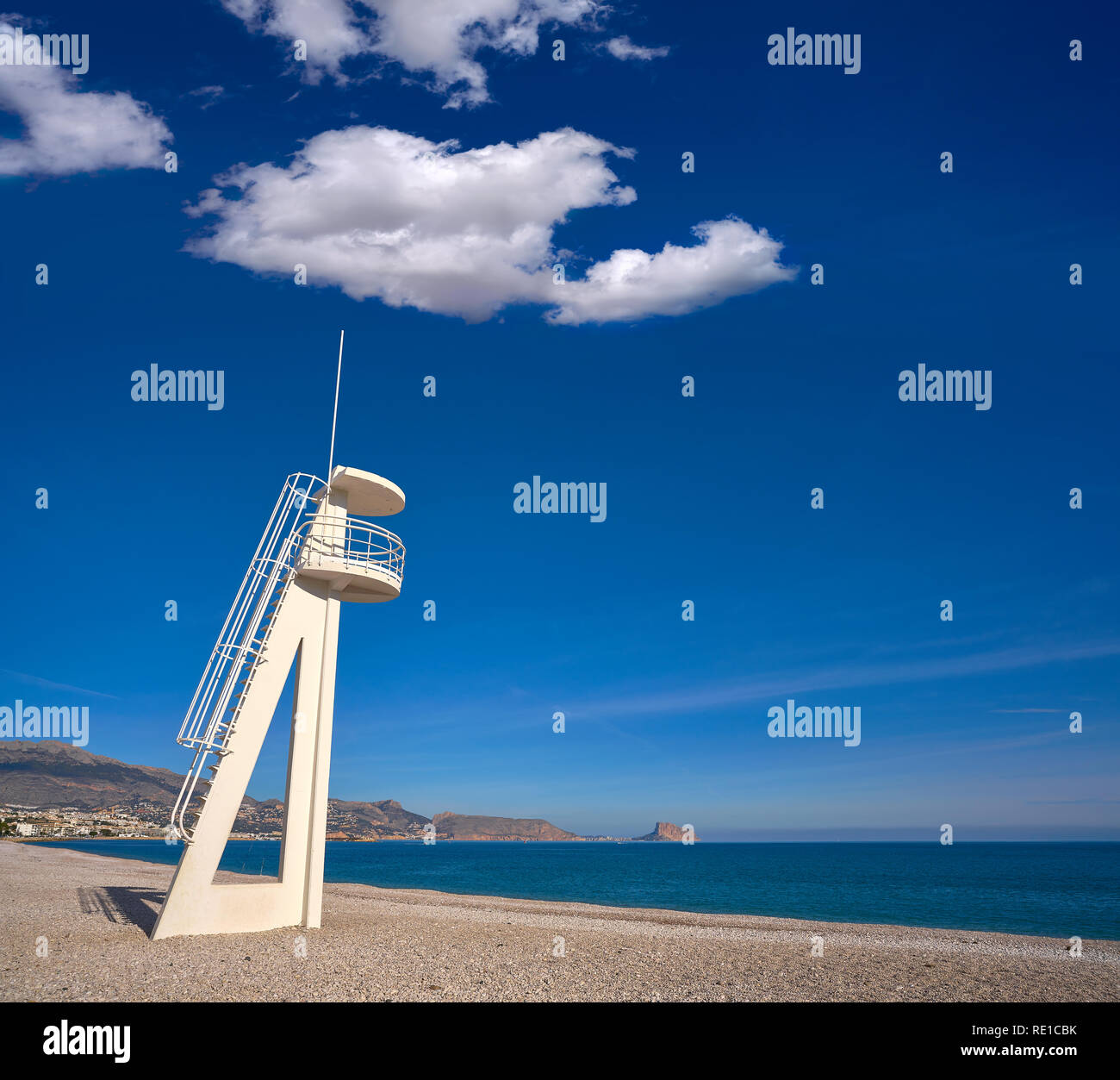 Albir beach in Alfas del Pi of Alicante Spain at Cota Blanca baywatch ...