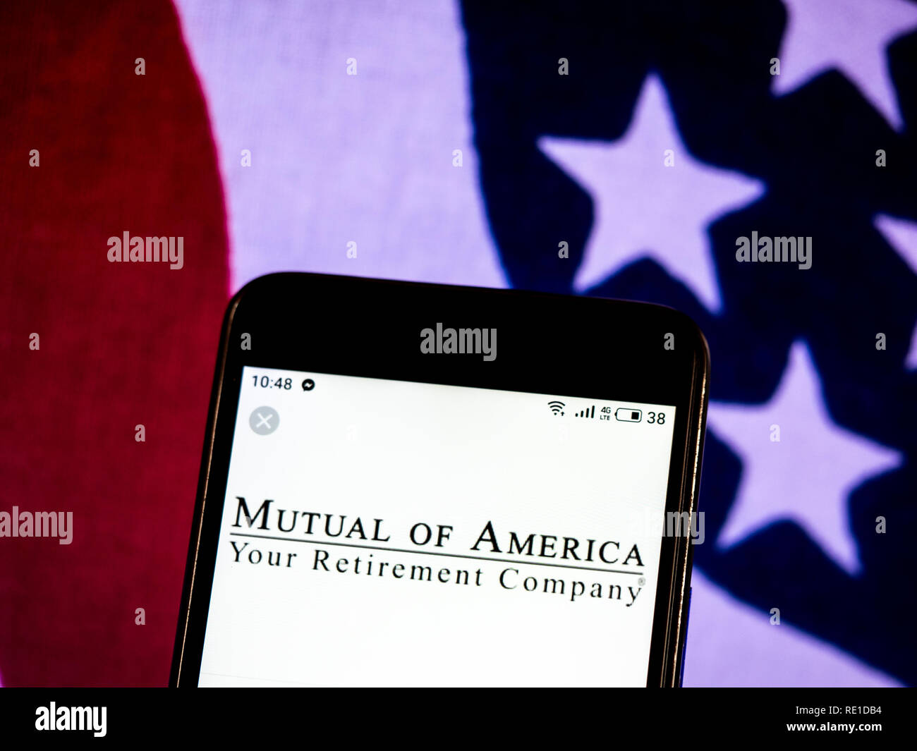 Mutual of America Life Insurance Company logo seen displayed on smart ...