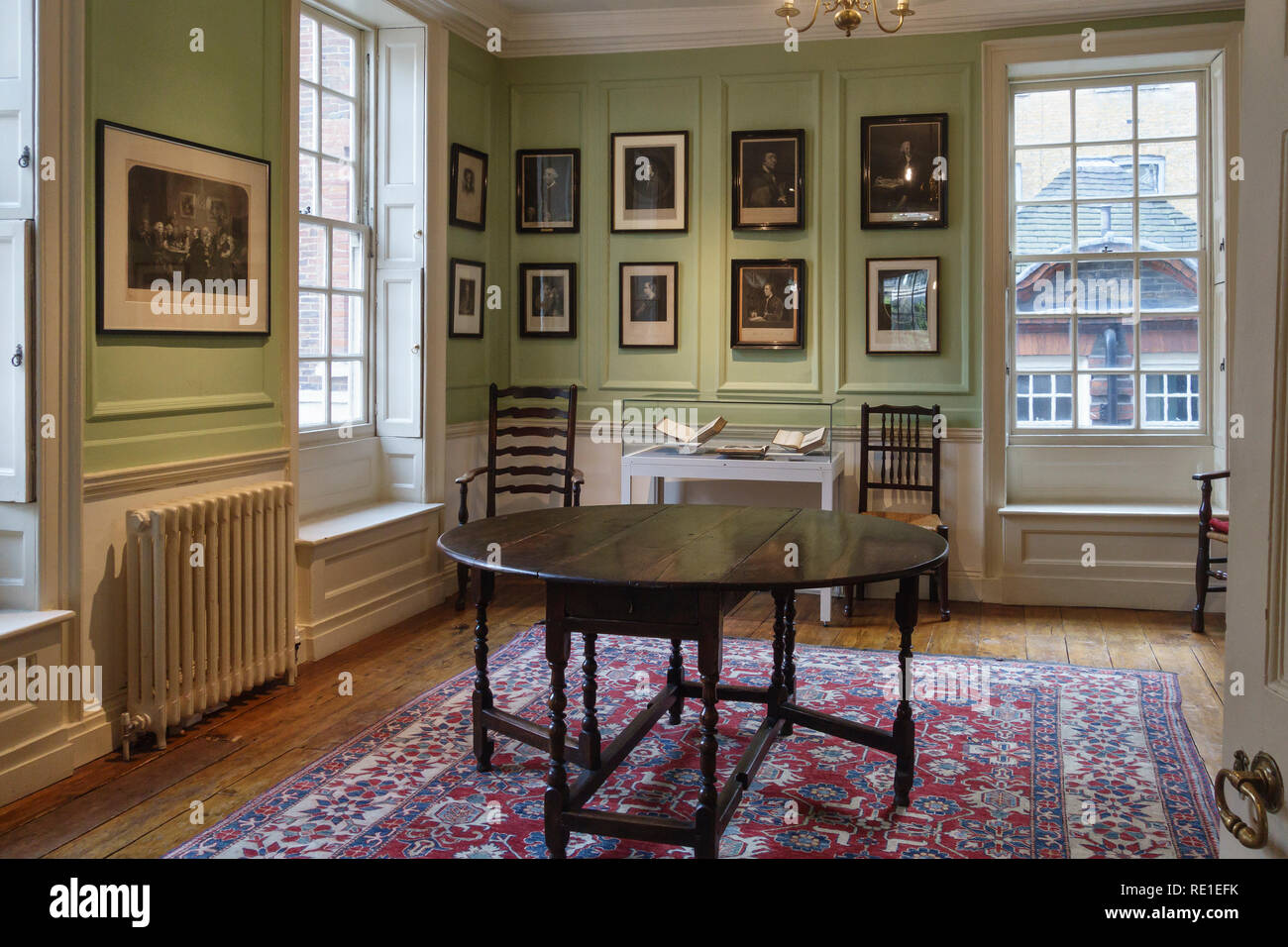 Gough Square in the City of London, UK. Dr. Johnson's House, home of ...