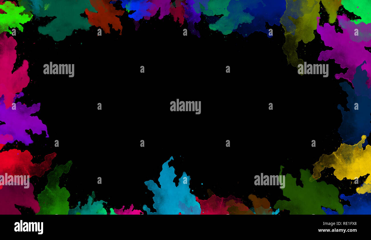 Watercolor colorful borders. Design for banner,frame, wallpapers ...