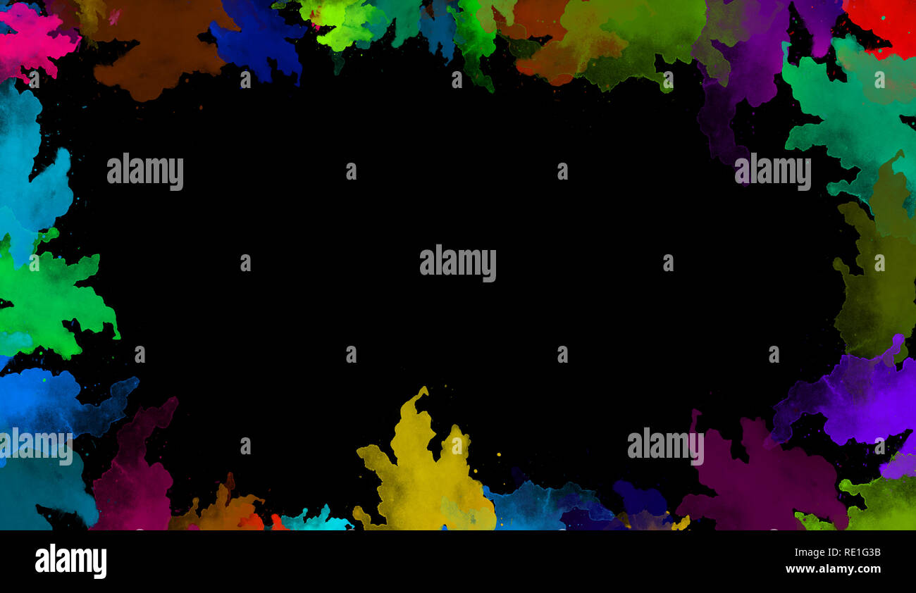 Watercolor colorful borders. Design for banner,frame, wallpapers ...