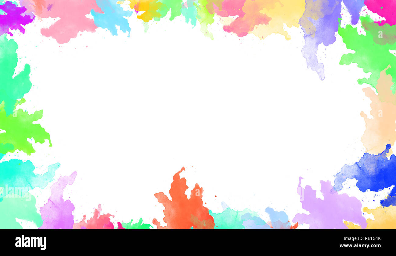 Watercolor colorful borders. Design for banner,frame, wallpapers ...