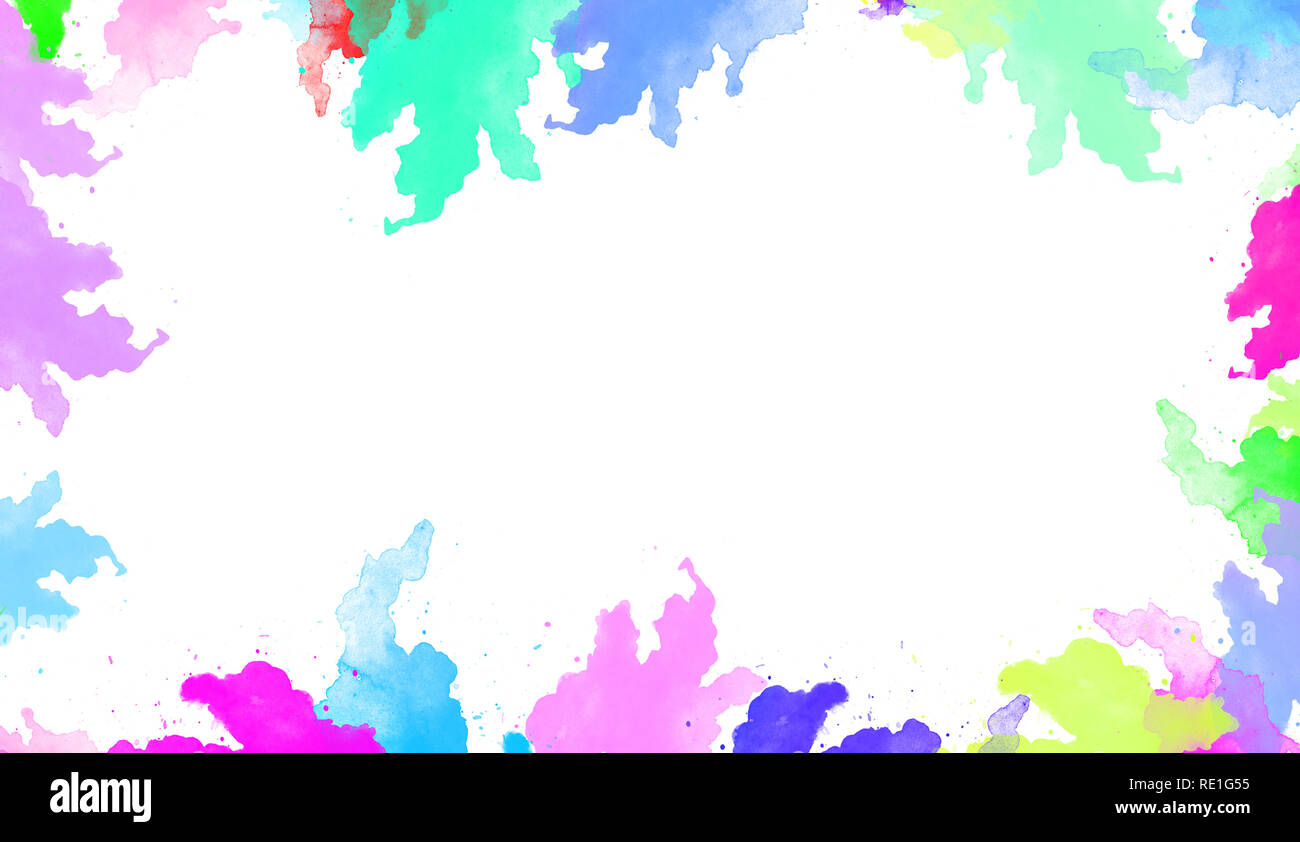 Watercolor colorful borders. Design for banner,frame, wallpapers ...