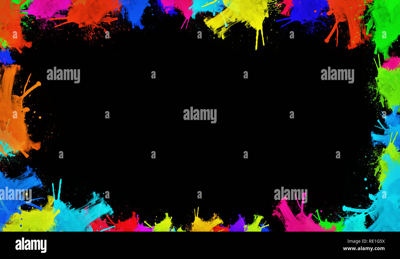 Watercolor colorful borders. Design for banner,frame, wallpapers ...