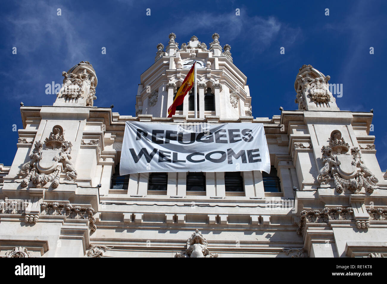 Refugees Welcome, political and social Statement Stock Photo - Alamy