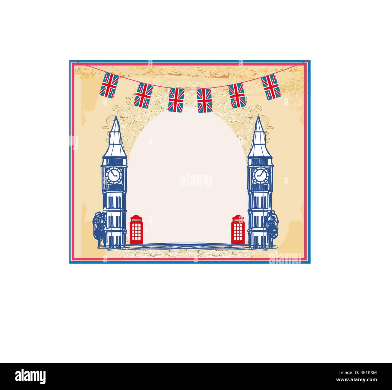 Vintage frame with Big Ben in London Stock Vector Image & Art - Alamy