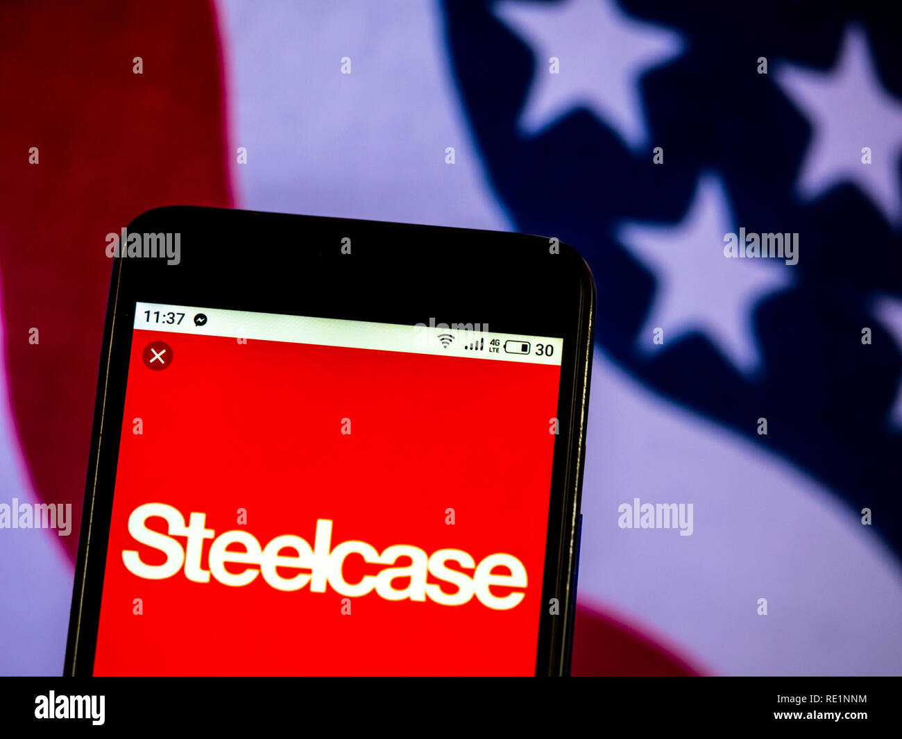 Steelcase Furniture company logo seen displayed on smart phone Stock ...