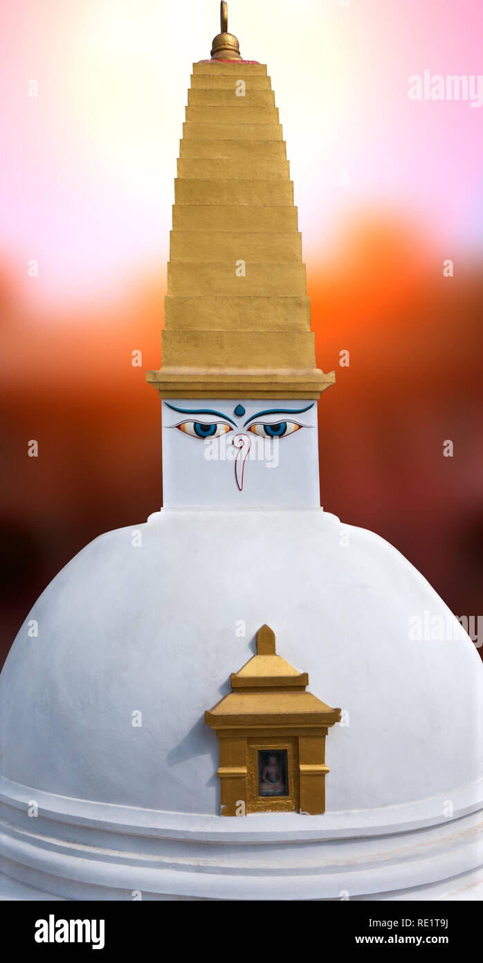 Temple on blured background. Nepal, Kathmandu Stock Photo - Alamy