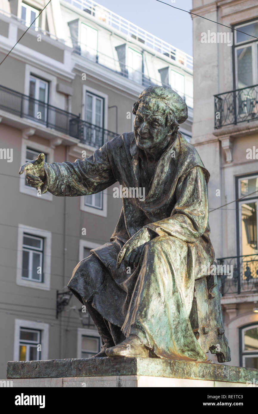 statue of the poet Antonio Ribeiro in Lisbon, Portugal Stock Photo - Alamy