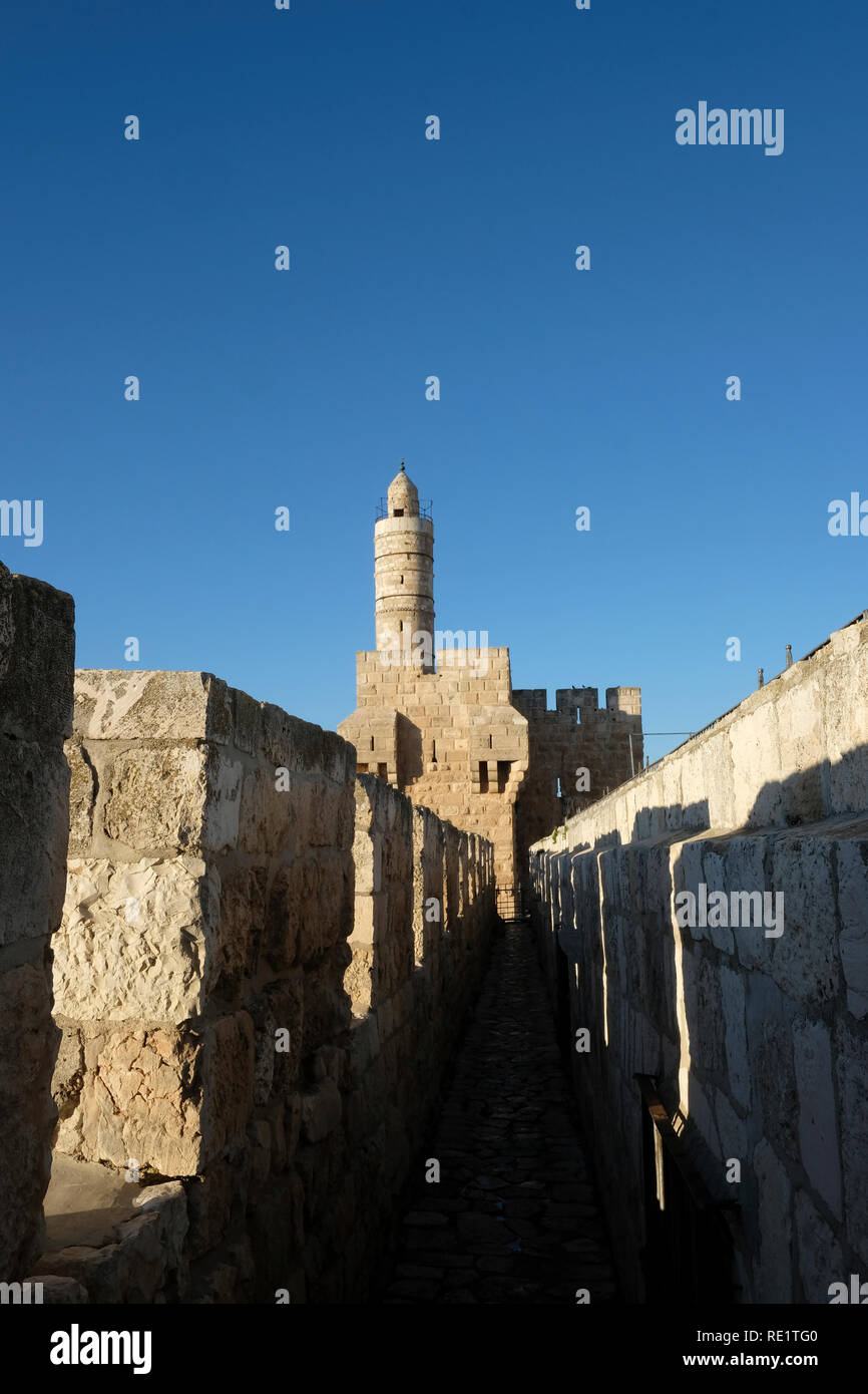 View across upper sentry path of the Ottoman walls toward Tower of ...