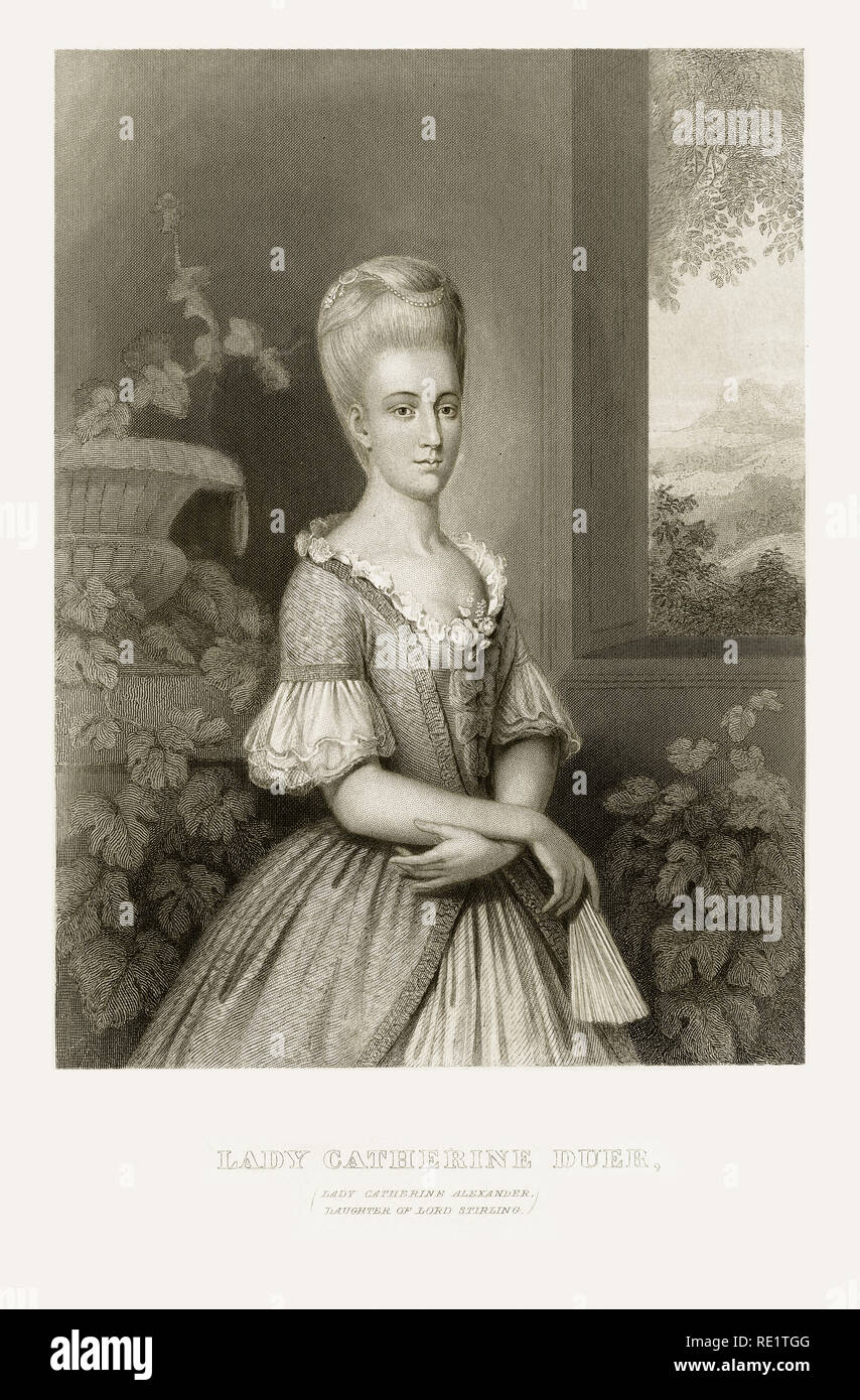 Lady Catherine Duer, Engraved Portrait of Circa 1780 Stock Photo - Alamy