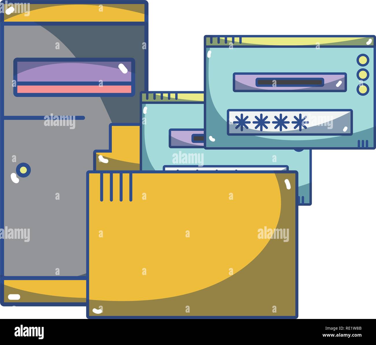 technology computing cartoon Stock Vector Image & Art - Alamy