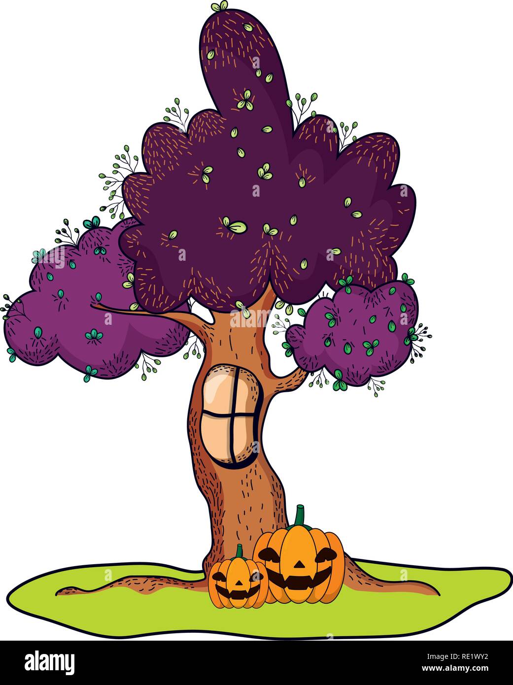 Halloween pumpkin cartoon Stock Vector Image & Art - Alamy