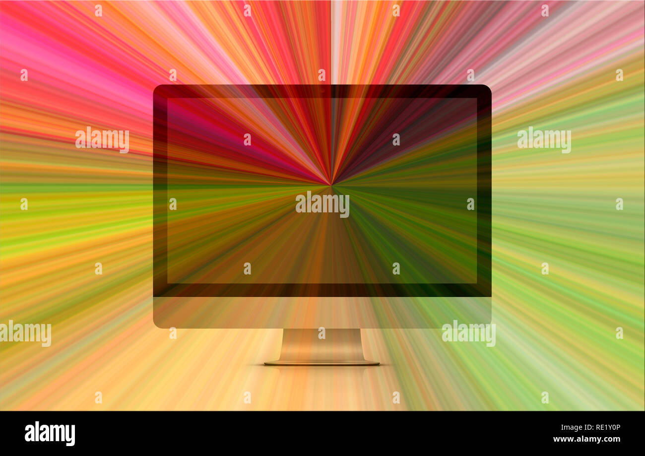 Front view of a desktop computer with rainbow colors Stock Photo - Alamy
