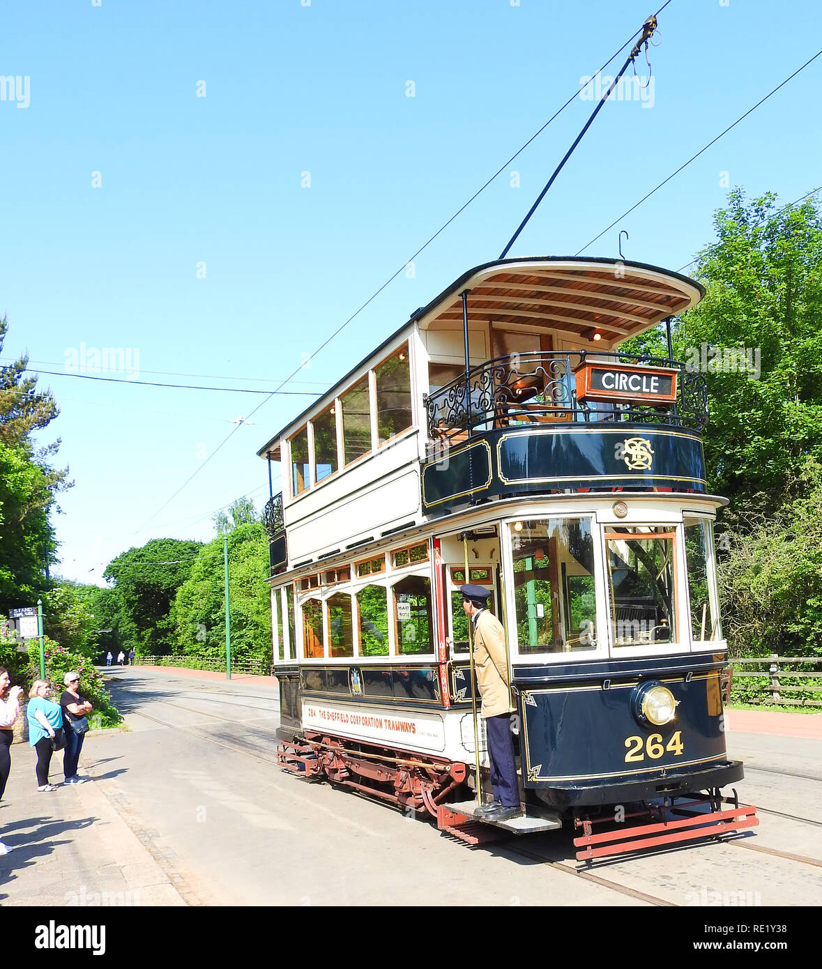 A restored Sheffield Corporation tram in service at Beamish, County ...