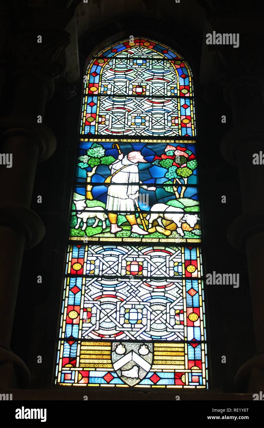 Stained glass window in Ireland Stock Photo - Alamy