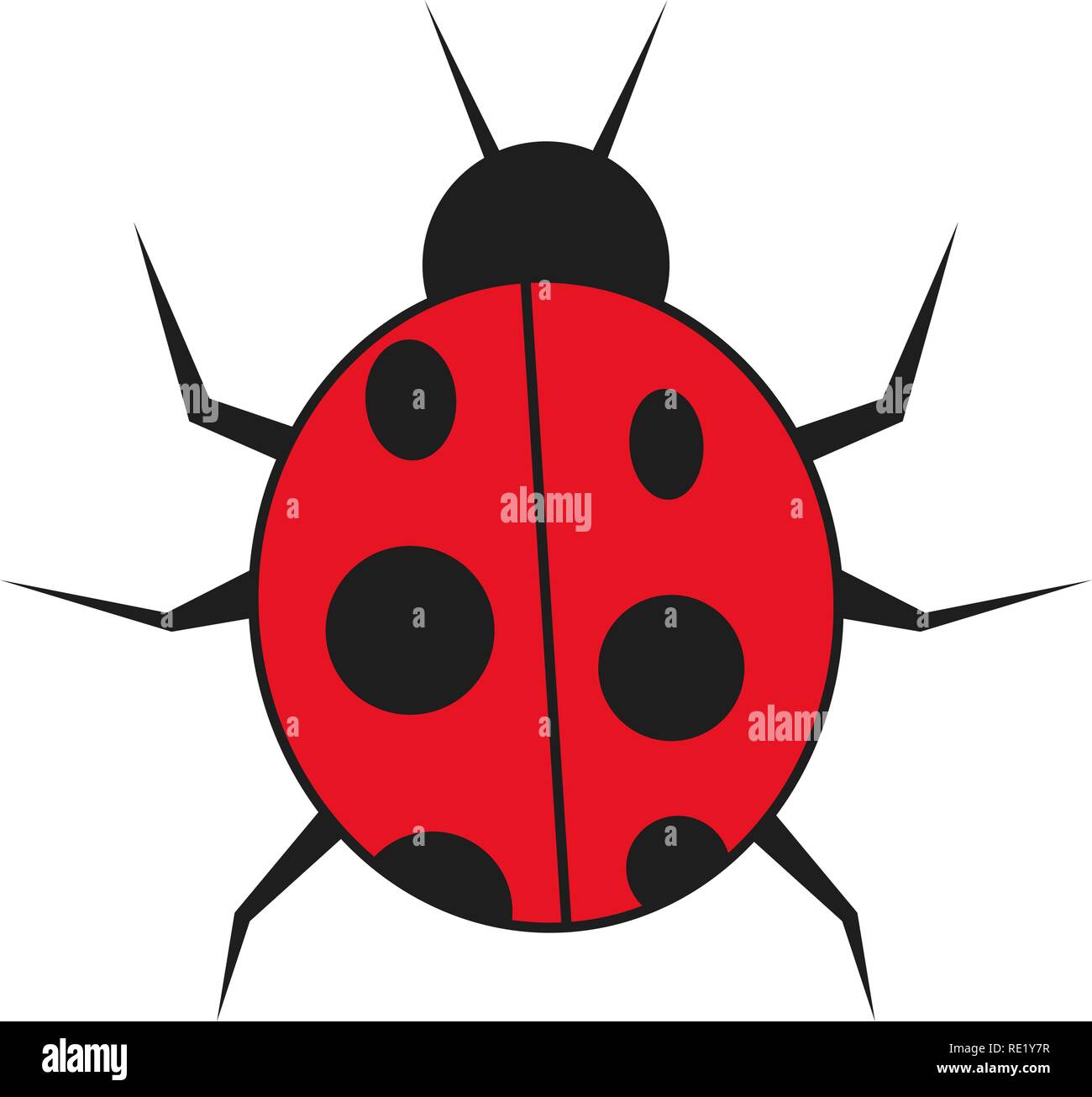 Ladybug in cartoon style. On white background, vector illustration ...