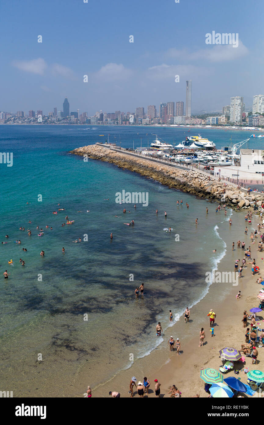 Benidorm beach panorama skyline hi-res stock photography and images - Alamy