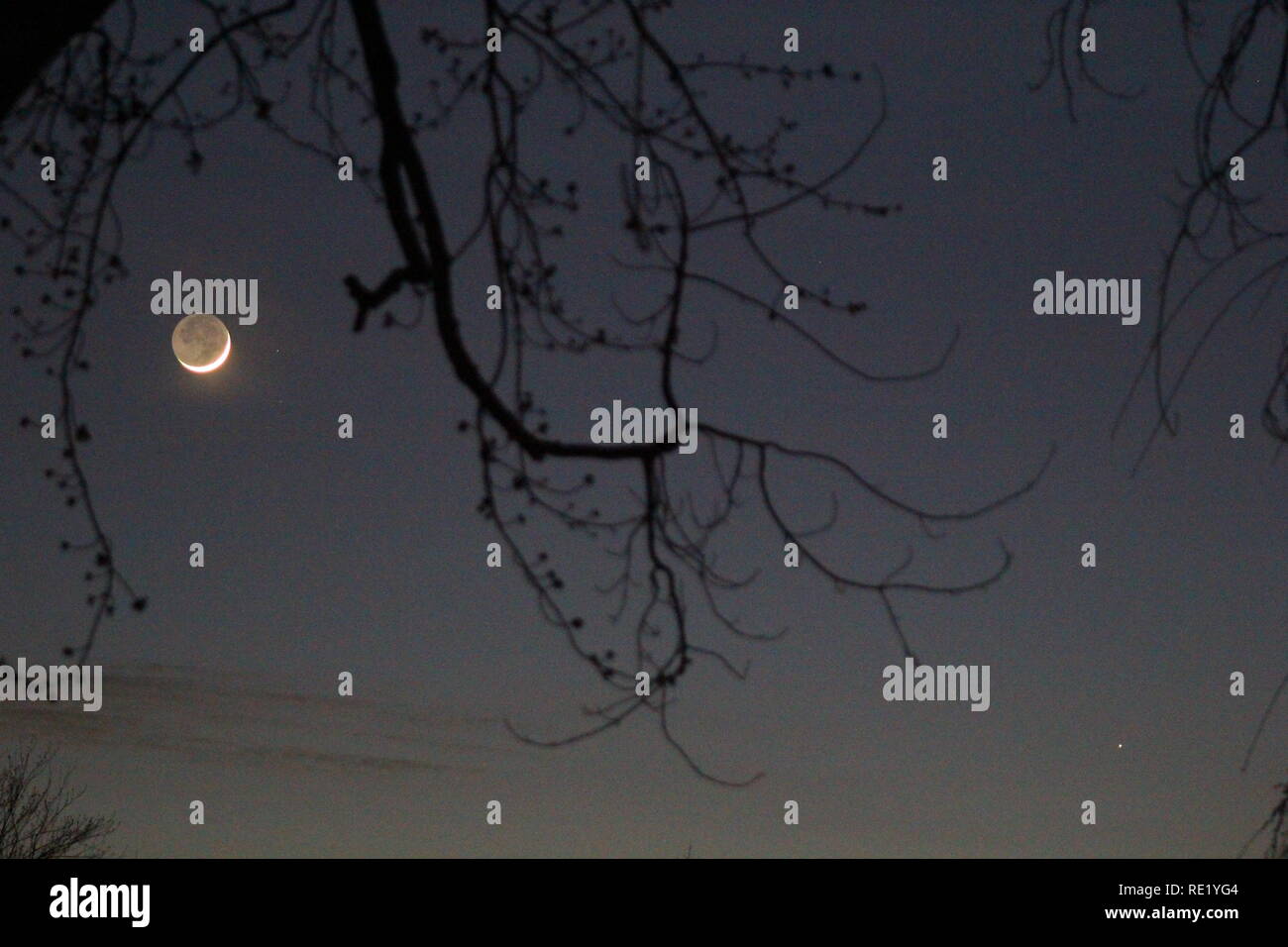 Full Moon and Planet Mercury, Ohio Stock Photo - Alamy