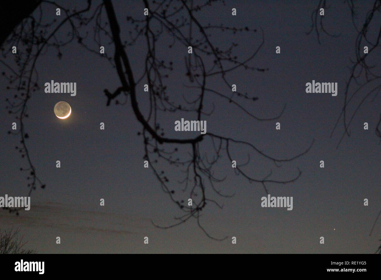 Full Moon and Planet Mercury, Ohio Stock Photo - Alamy