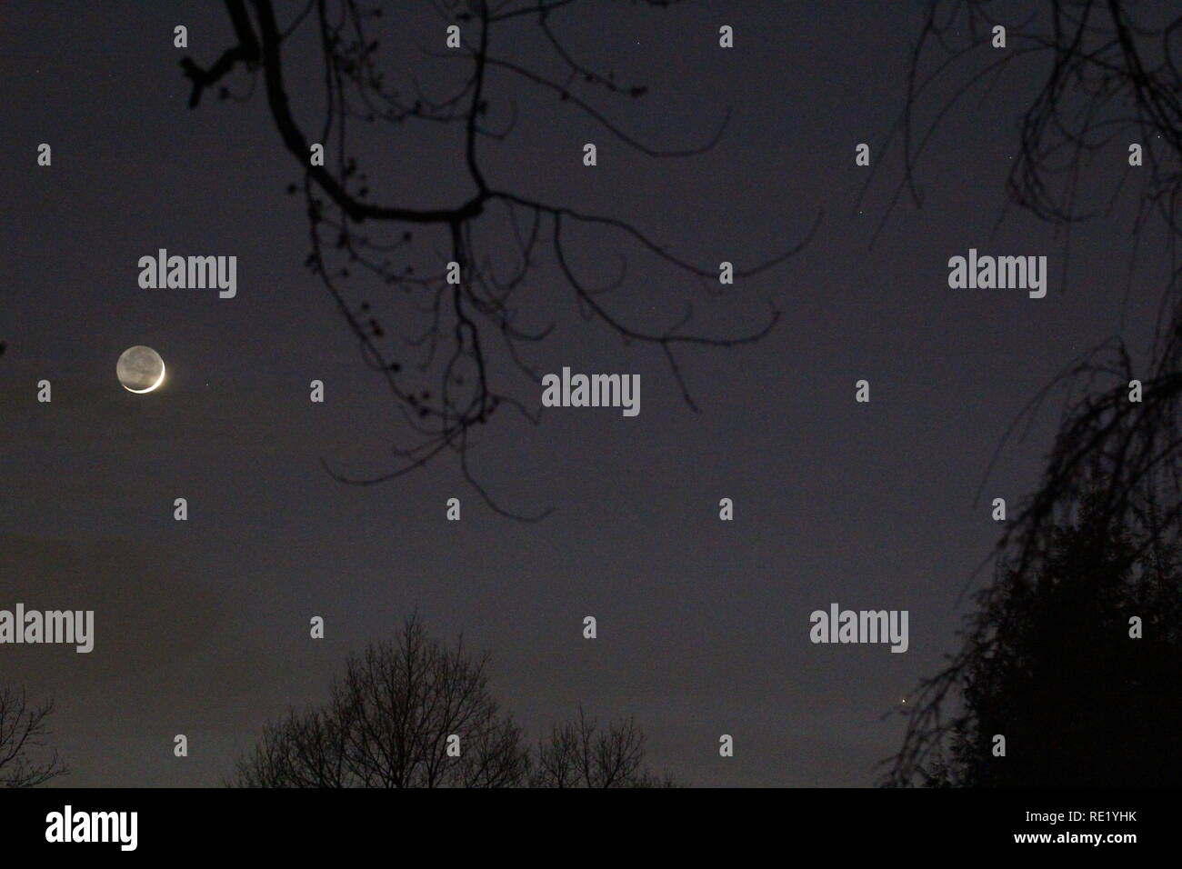 Full Moon and Planet Mercury, Ohio Stock Photo - Alamy