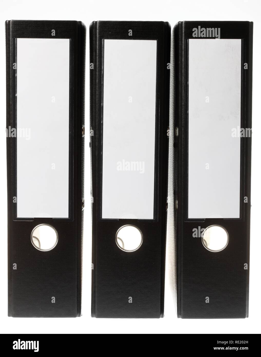 Black ring binders, blank labels Stock Photo - Alamy