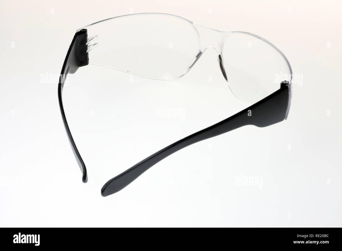 Plastic safety glasses, without shade, work glasses Stock Photo - Alamy