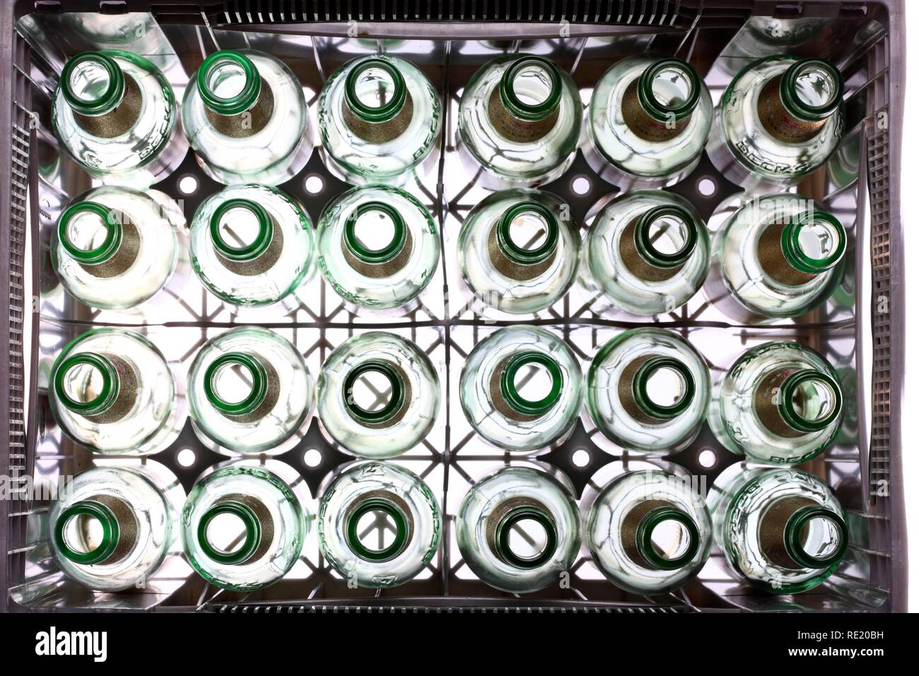 Empty beer bottles in a beer crate, deposit bottles Stock Photo - Alamy