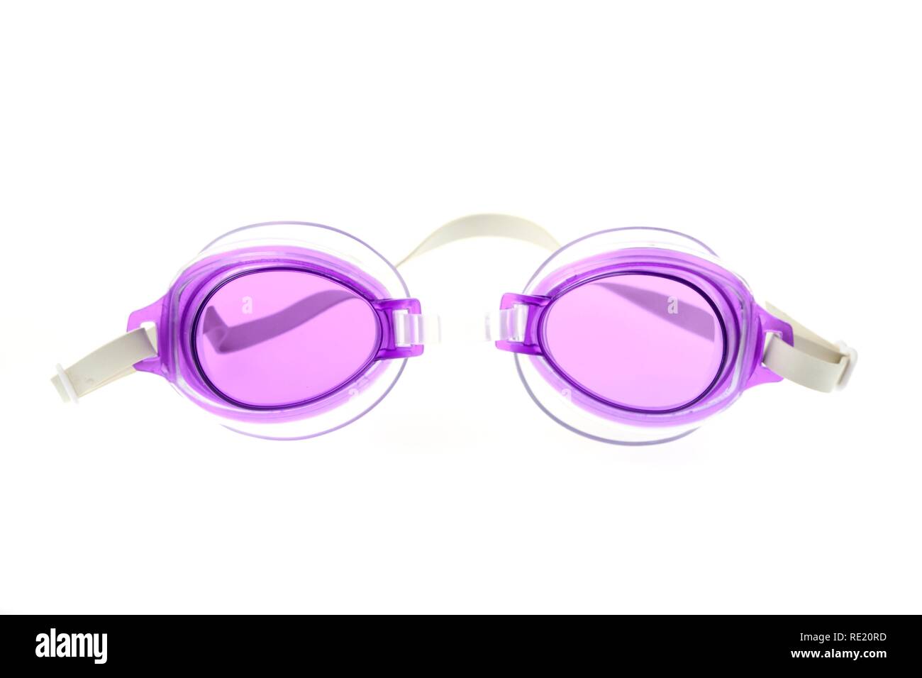 Swimming goggles with purple-tinted glasses Stock Photo - Alamy