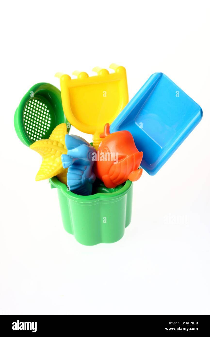 Beach pail, toys for the sandbox or the beach Stock Photo - Alamy