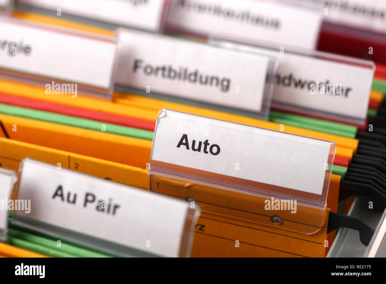 Hanging folder for sorting private papers Stock Photo - Alamy