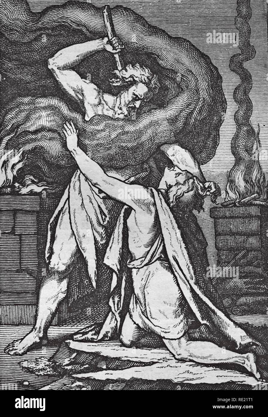 Cain and Abel, historic steel engraving from 1860 Stock Photo - Alamy