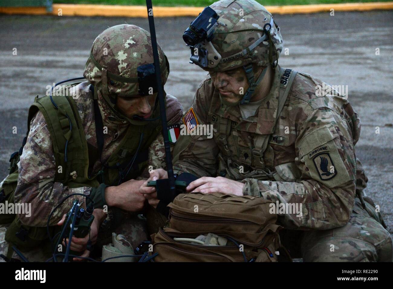 U.S. Army paratrooper from Company A, 1-503rd Infantry, 173rd Airborne ...